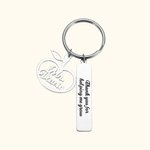 Personalized Apple Keychain with Engraved Bar Charm Teacher's Gift - CALLIE