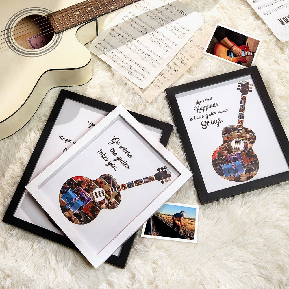 Personalized Photo Collage Guitar Frame Gifts for Guitar Players - CALLIE