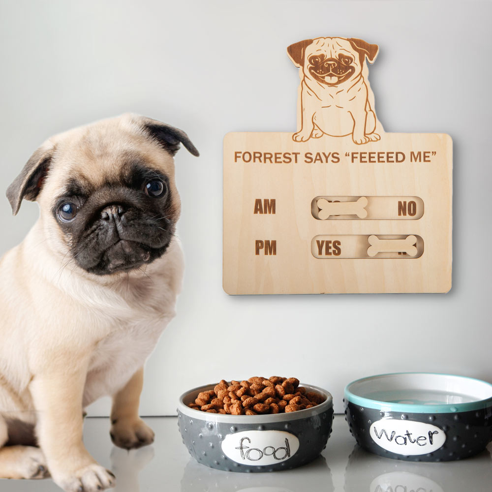 Personalized Dog Pet Magnet Feeding Tracker Feed Reminder Slider Gift ...