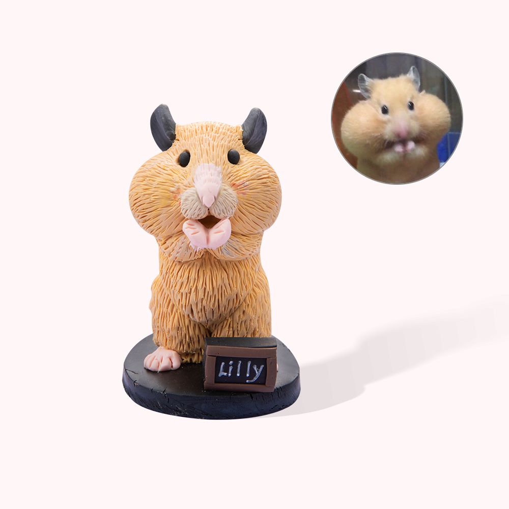 Handmade Pet Portrait Statue From Photo Hamster Portrait Statue - CALLIE