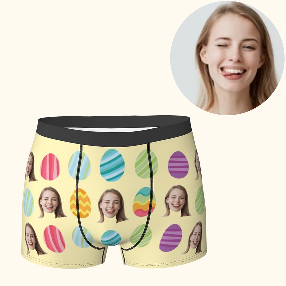 Personalised Funny Face Boxers Briefs with Easter Egg - CALLIE