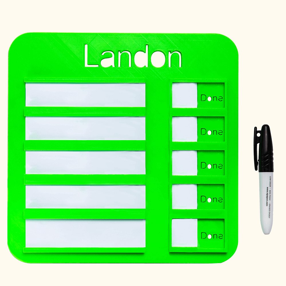 Custom Child Name Chore Chart Dry Erase Magnetic Task Board - CALLIE
