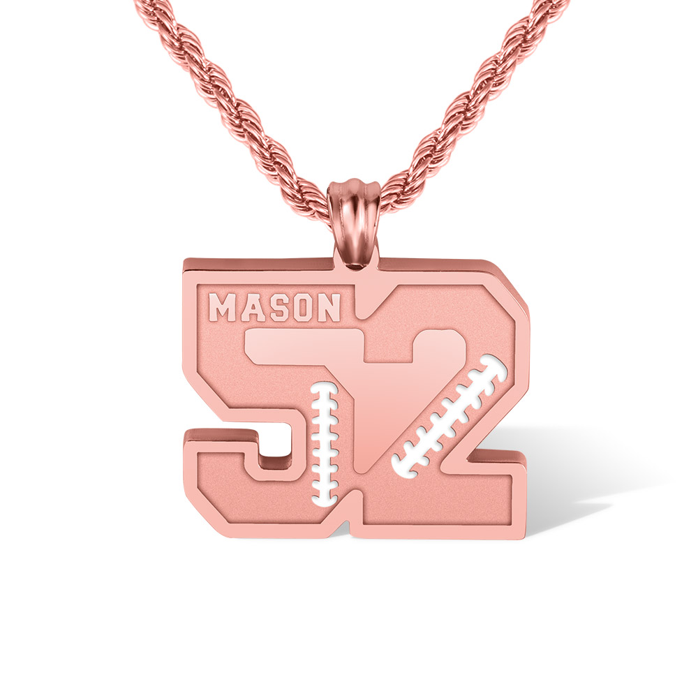 Personalized Football Sports Number Necklace with Name - CALLIE