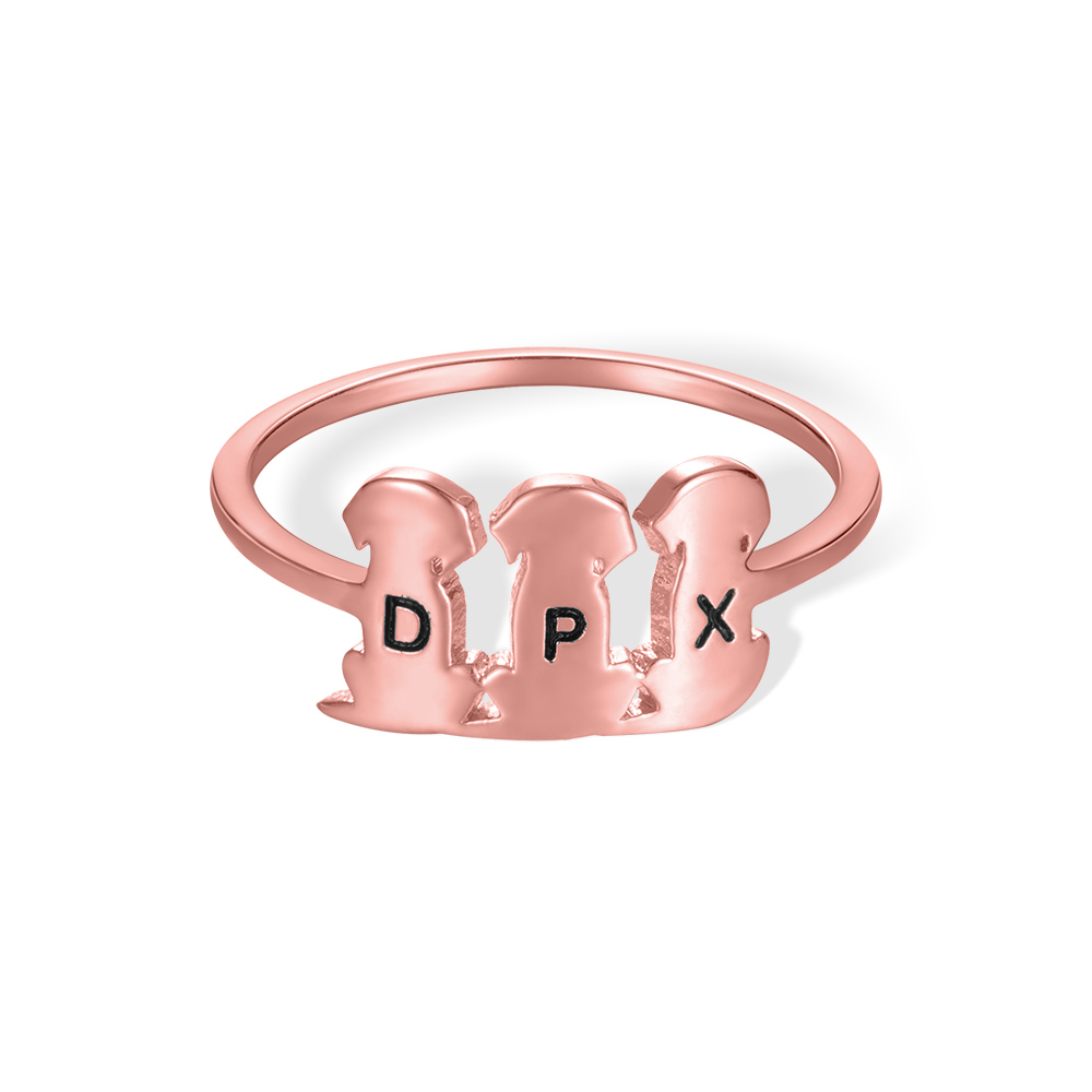 Personalized Adorable Pet Family Initial Ring - CALLIE