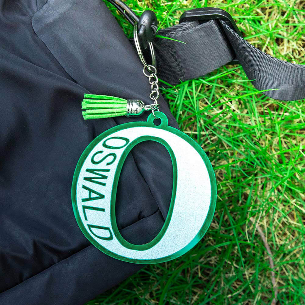 Custom Acrylic Initia Bag tags, Name Tag with Tassel for Keychain - CALLIE