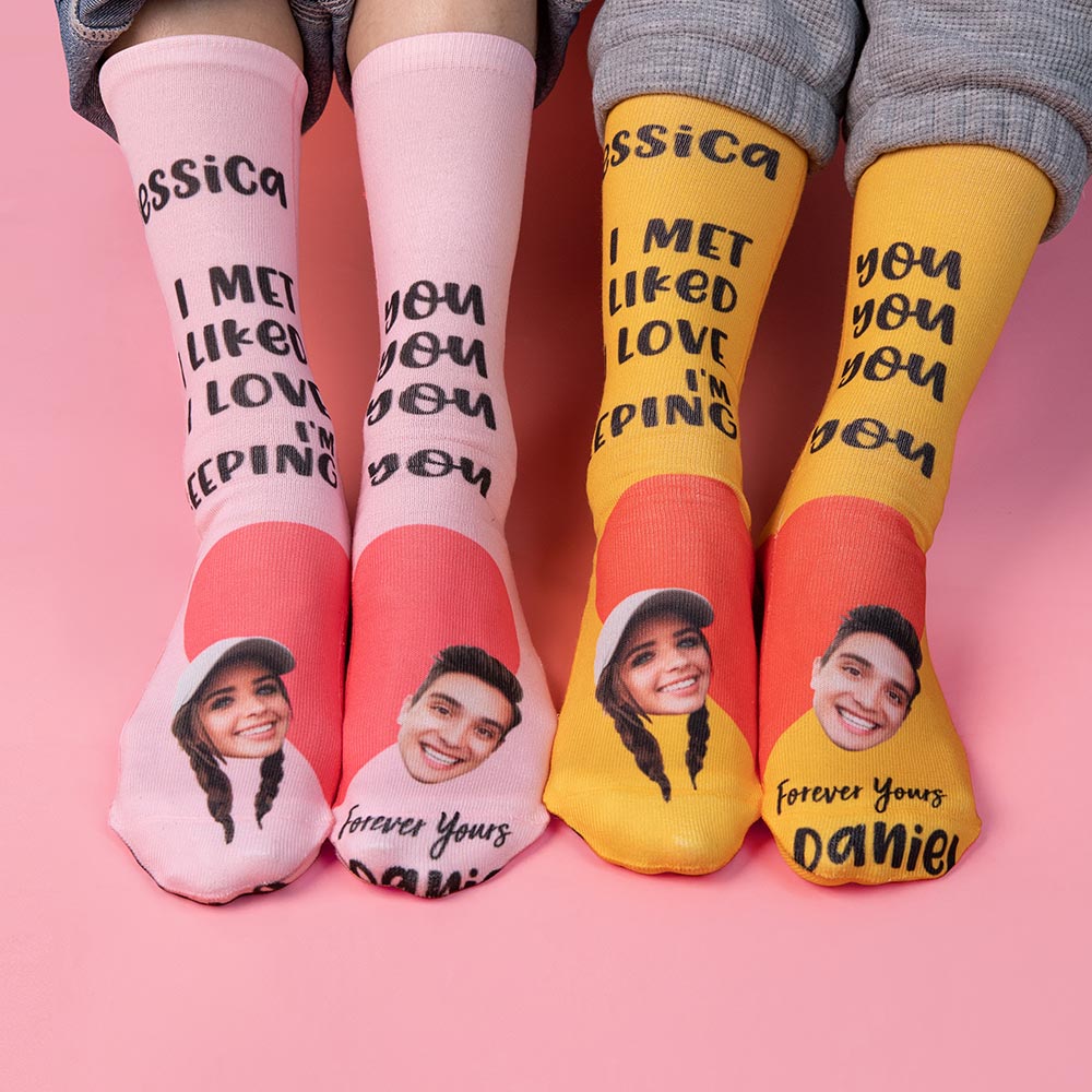 Personalized Couple Funny Face Socks, Socks With Faces, Photo Socks ...