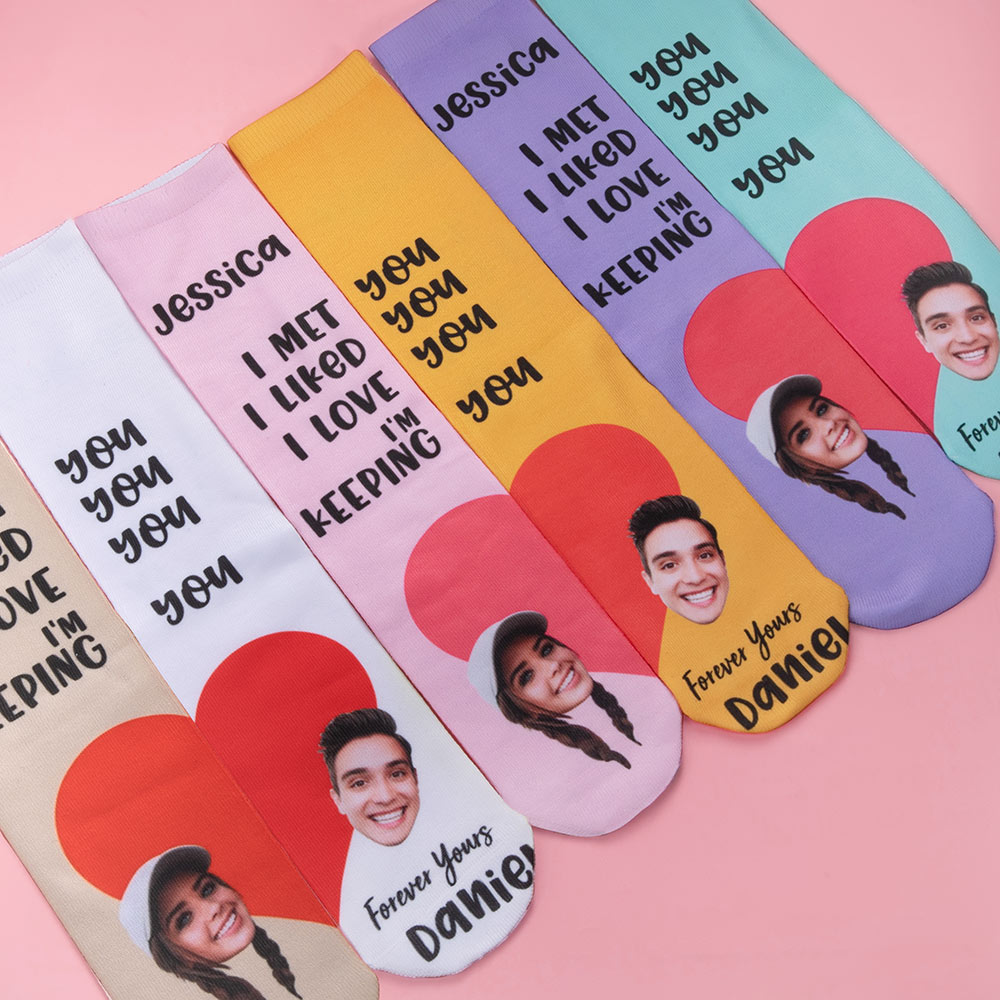 Personalized Couple Funny Face Socks, Socks With Faces, Photo Socks ...
