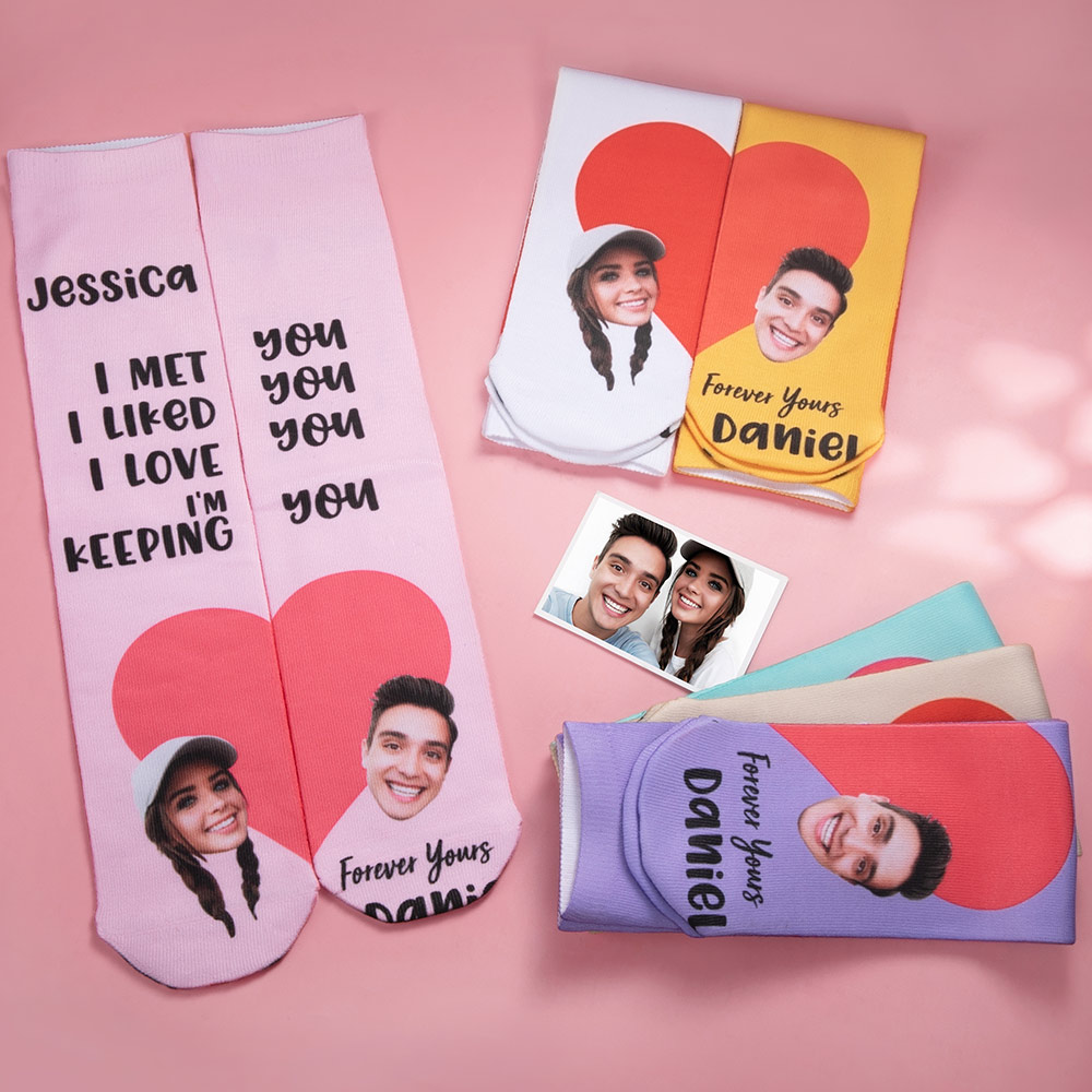 Personalized Couple Funny Face Socks, Socks With Faces, Photo Socks ...