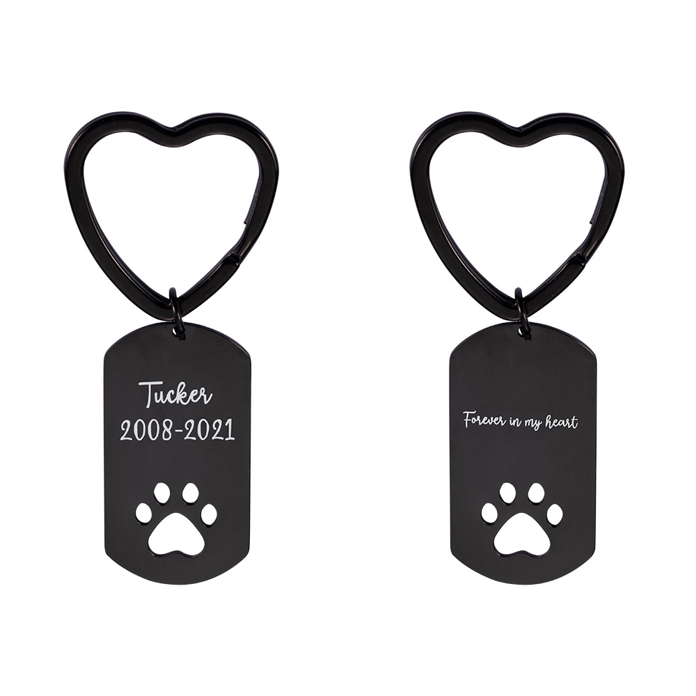 Custom Dog Tag Paw Keychain - CALLIE