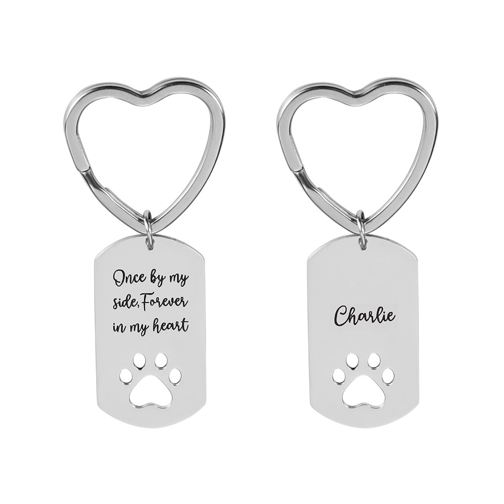 Custom Dog Tag Paw Keychain - CALLIE