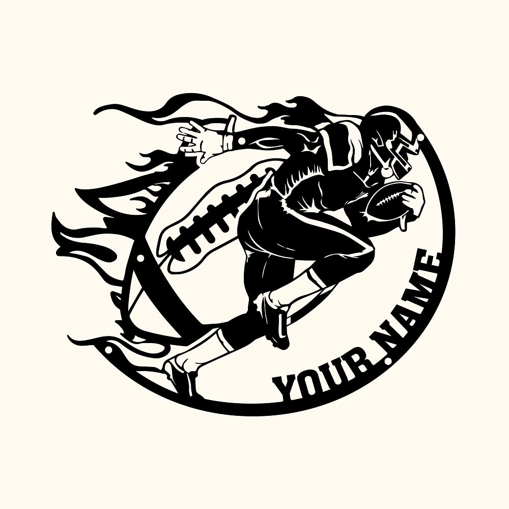 Customizable Rugby Metal Wall Art - CALLIE