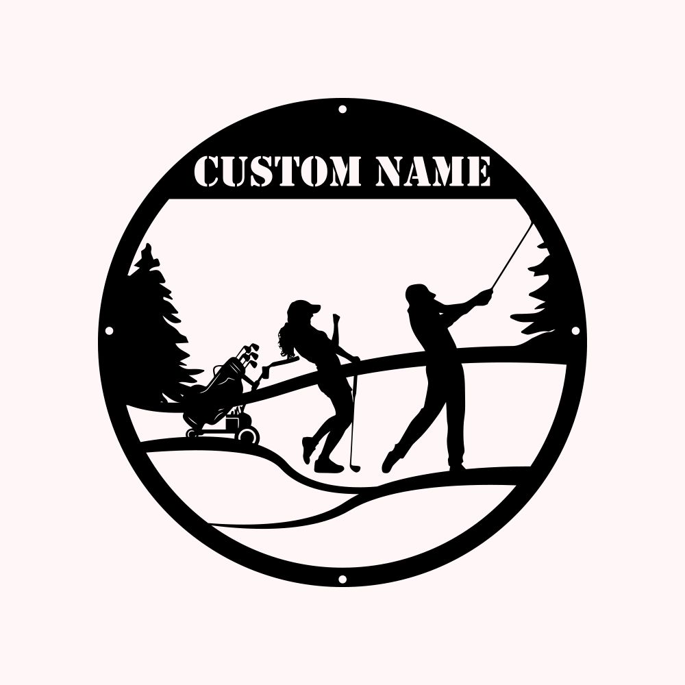 Personalized Couple Golfing Metal Sign - CALLIE