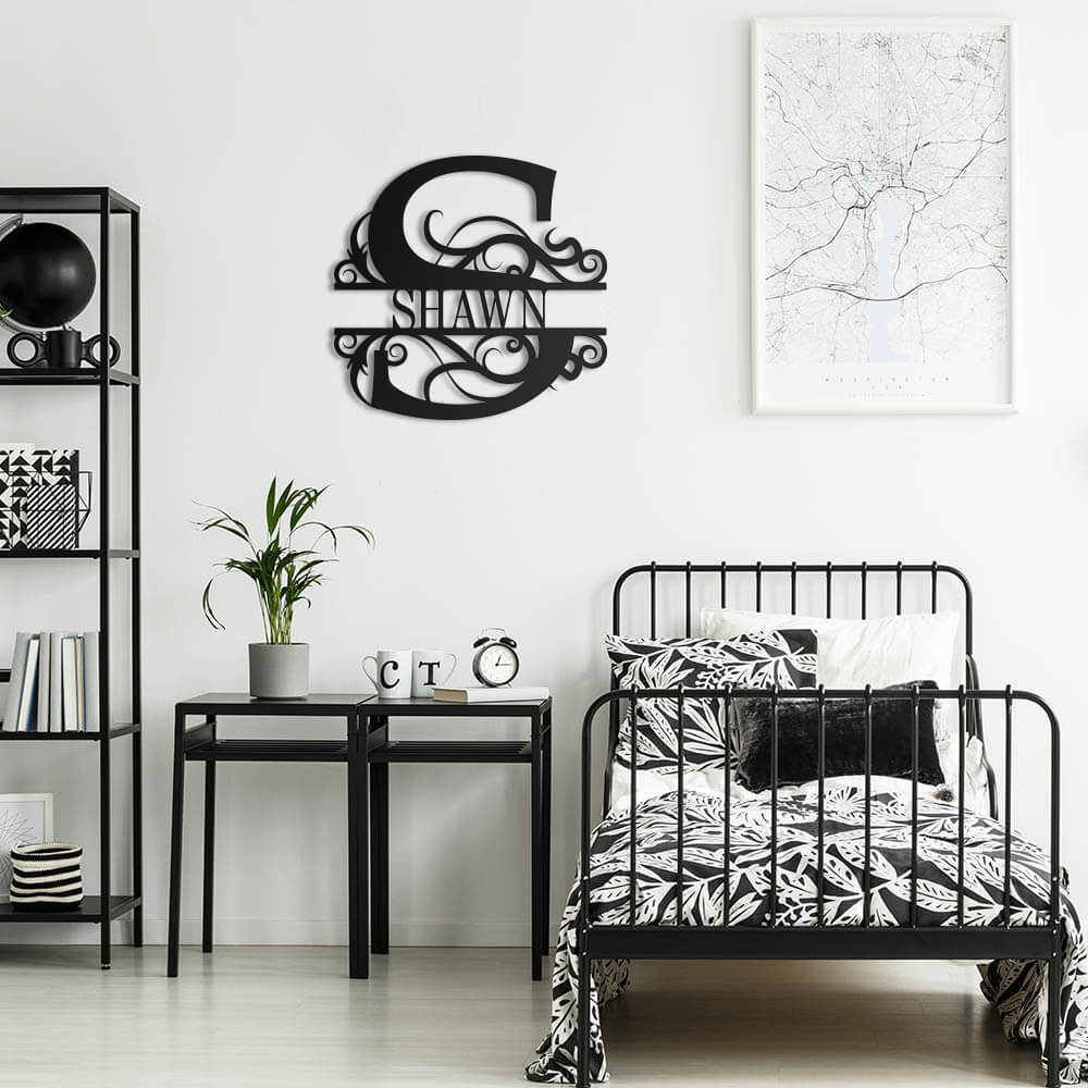 Personalized Name Metal Monogram Letter Name Sign Wall Art - CALLIE