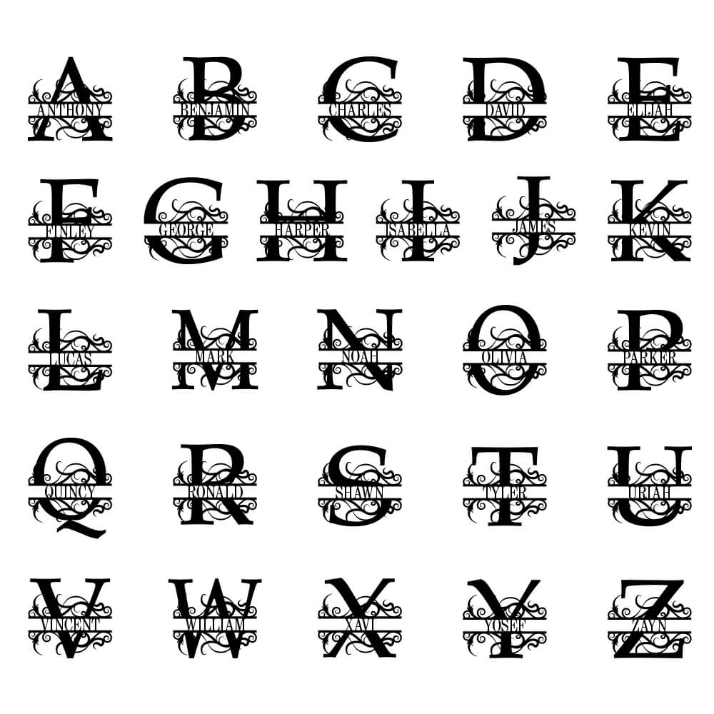 Personalized Name Metal Monogram Letter Name Sign Wall Art - CALLIE