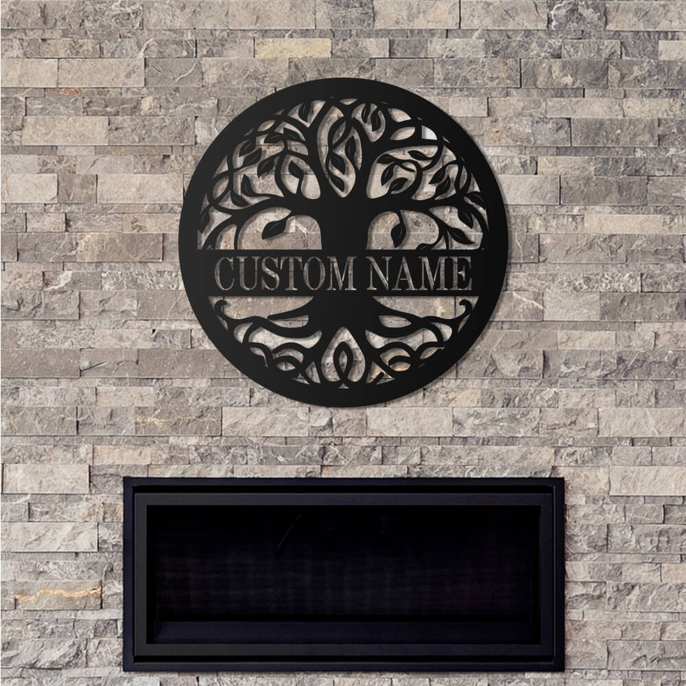 Custom Family Tree Wall Decor Round Tree Sign Living Room Decor - CALLIE