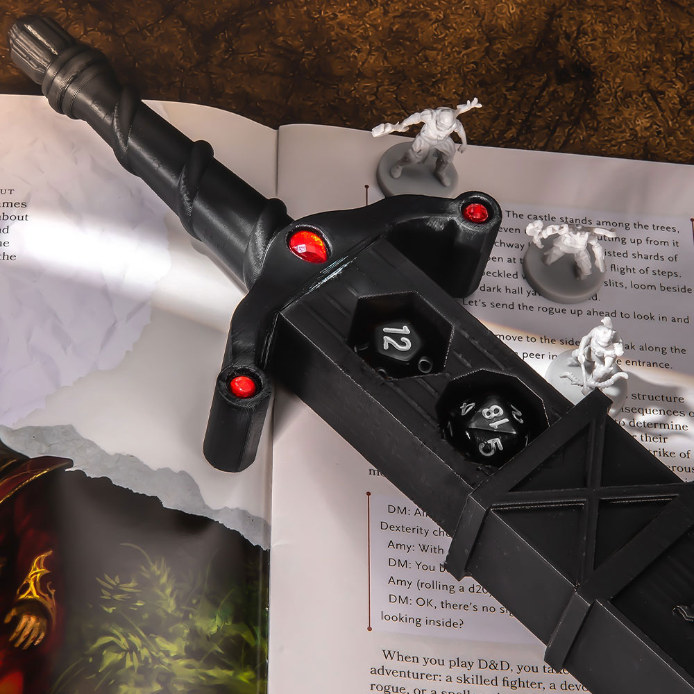 Personalized Dice Storage Dagger with Dice - CALLIE