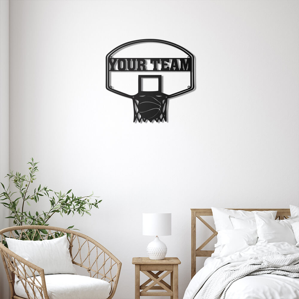 Custom Basketball Hoop Metal Wall Art Basketball Lover Gift - CALLIE