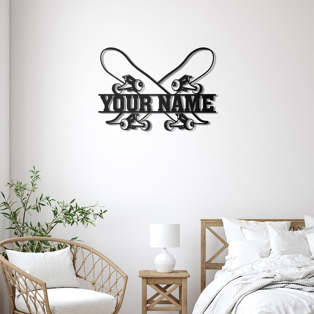 Custom Skateboard Name Sign Skateboarding Room Decoration Metal Wal Art ...
