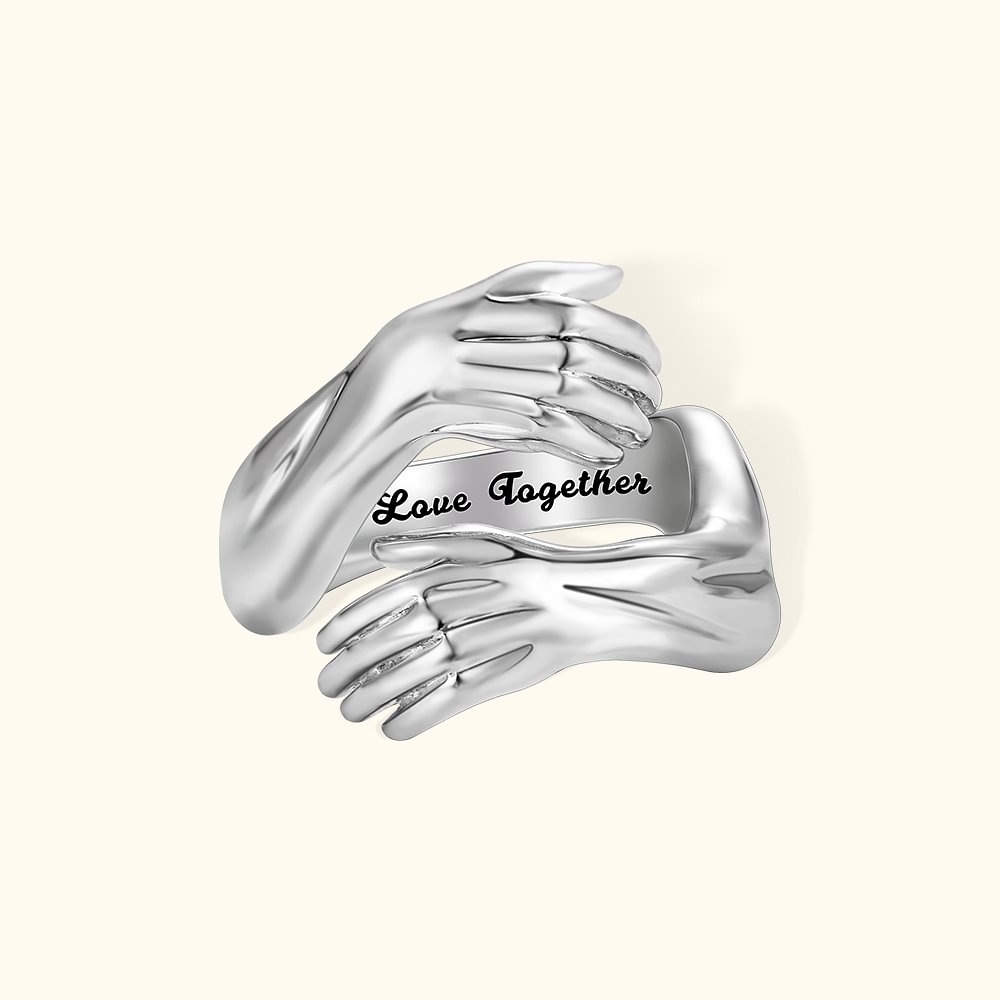 Personalized Gold Creative Love Hugging Hands Jewelry Hug Meaning Ring ...
