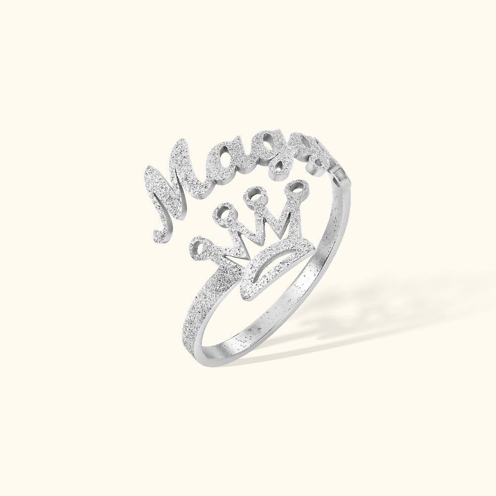 Custom Matte Finish Krone Name Ring - CALLIE
