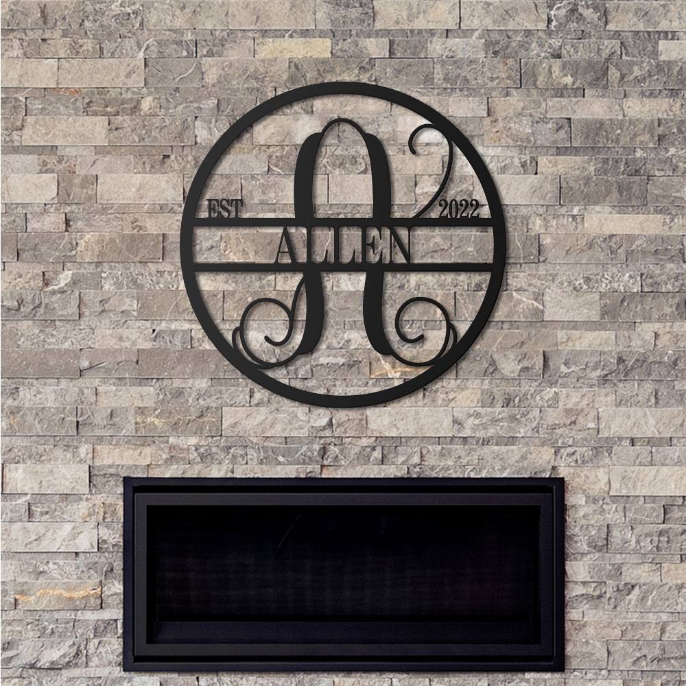 Personalized Family Last Name Initial Metal Sign Established Year Sign ...