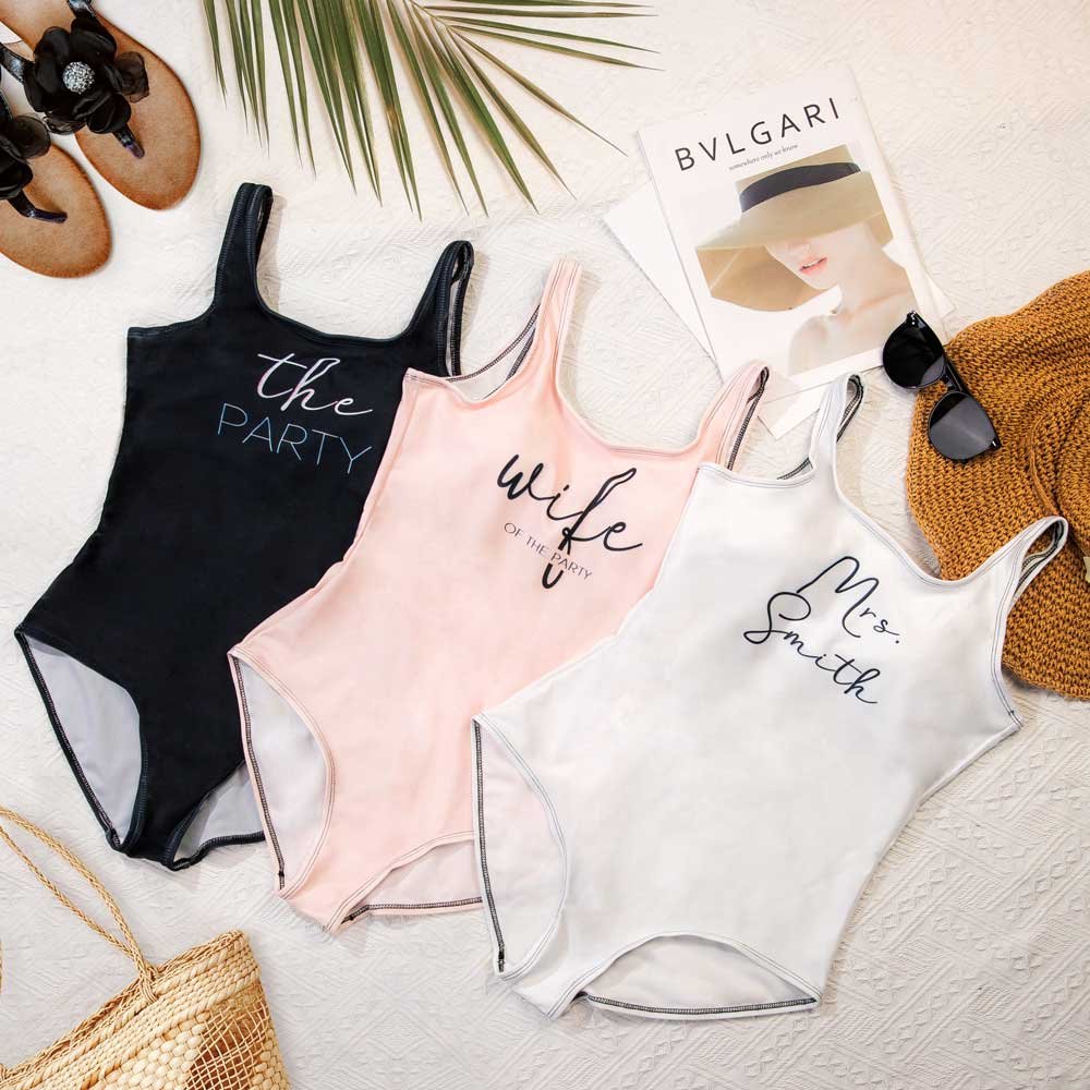 Personalized Bachelor Party Swimsuit for Bride and Bridesmaids - CALLIE