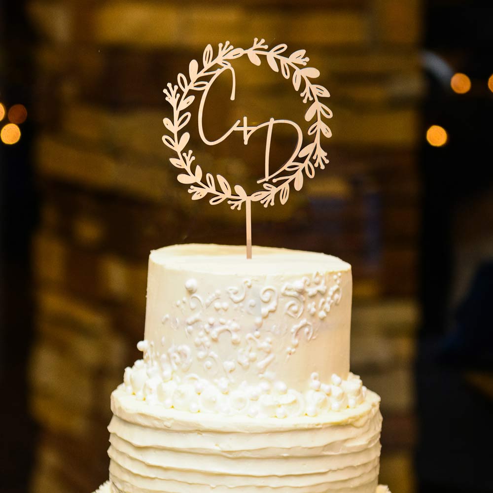 Personalized Wedding Cake Topper With Mr. And Mrs. Initials - CALLIE