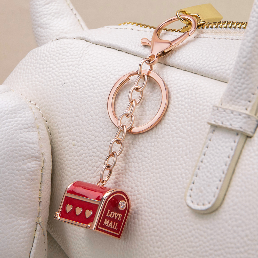 Personalized Openable Love Mail Mailbox Design Bag Charm Keychain with ...