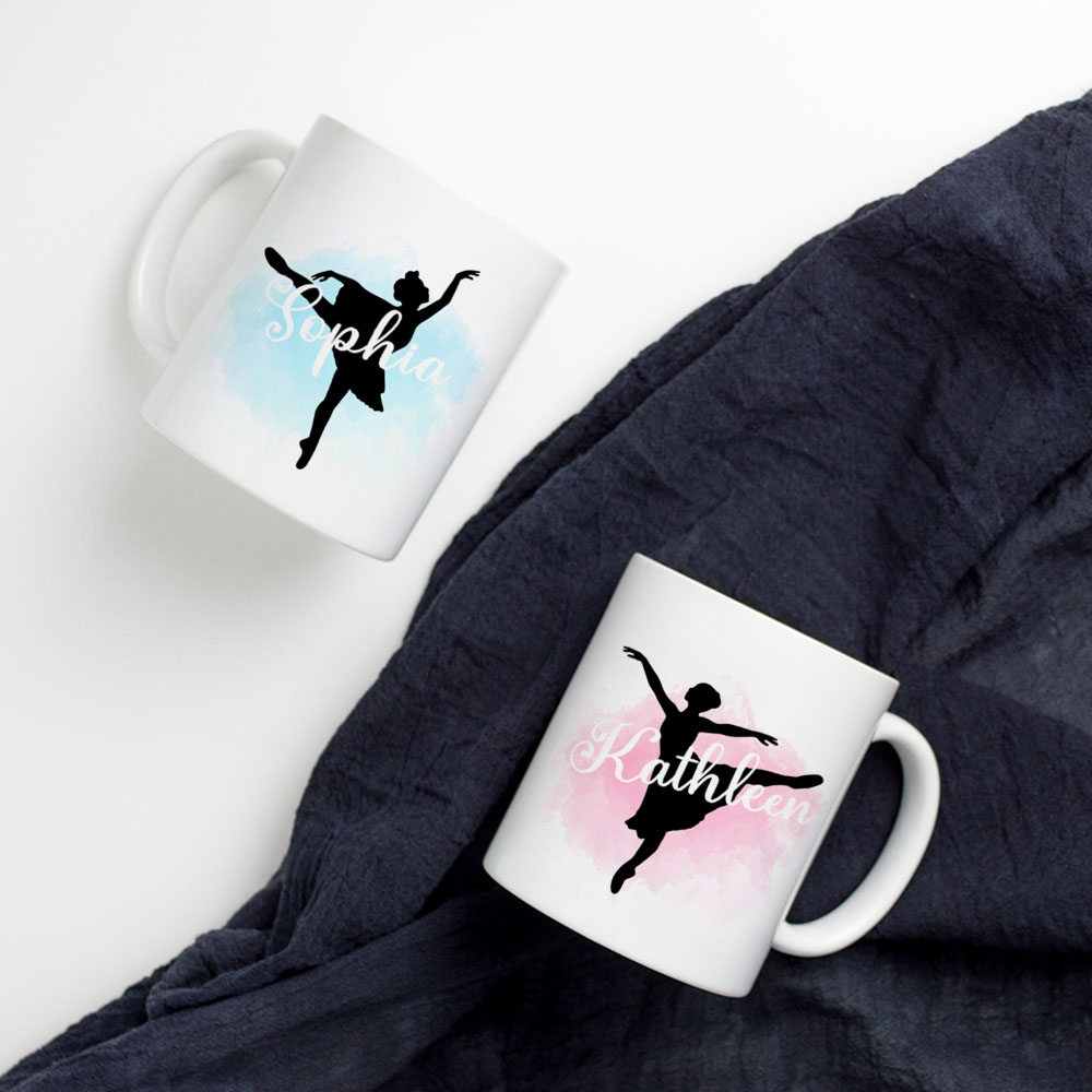 Personalized Dance Ballerina Silhouette Mug Gift for Dancer - CALLIE