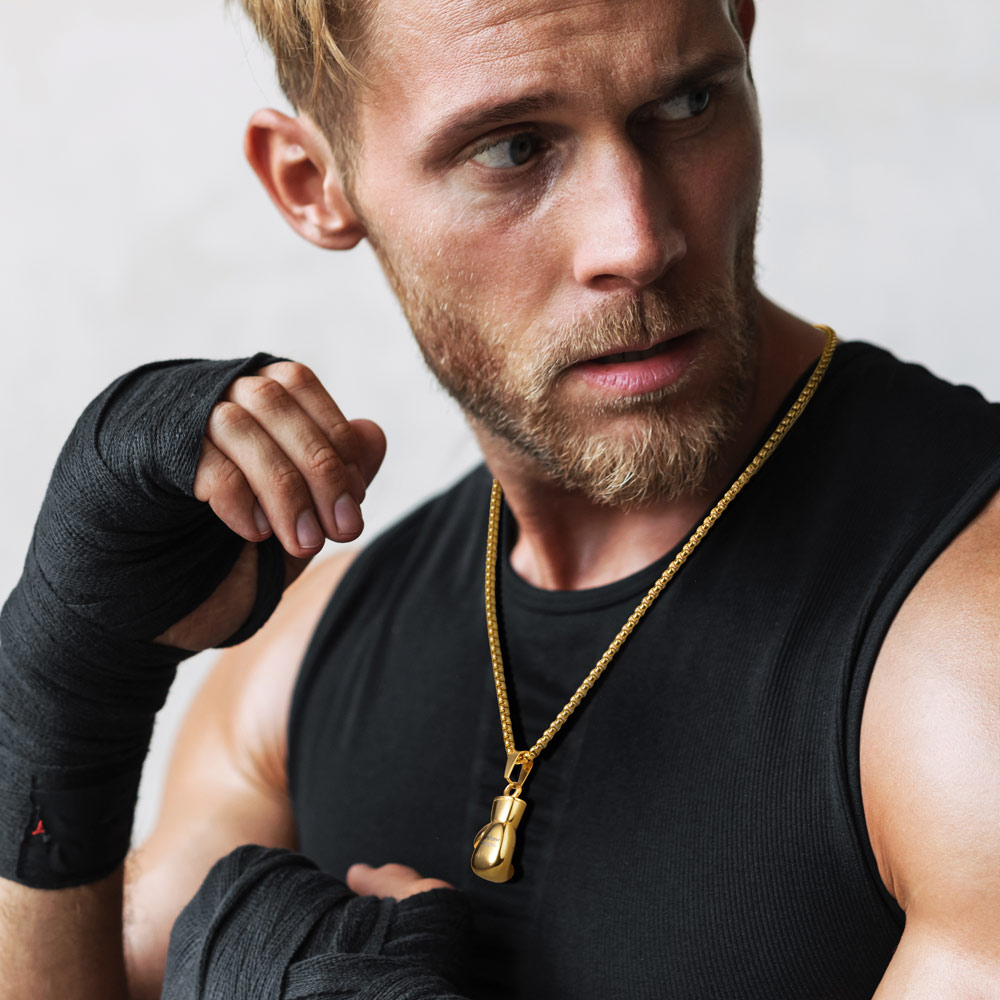 Personalized Engraved Boxing Glove Gothic Necklace with 22 inches Length Jewelry Christmas ...