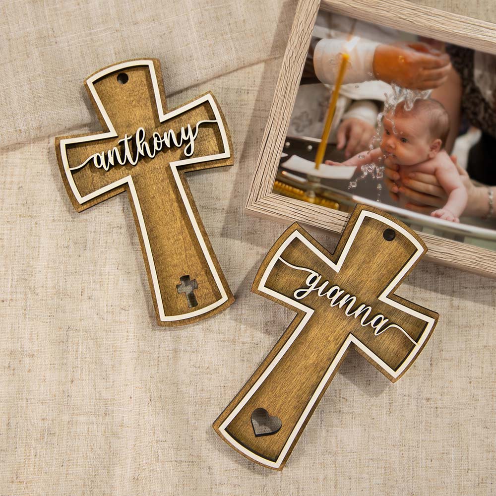 Personalized Wooden Christian Cross for Baptism Religious Cross Gift ...
