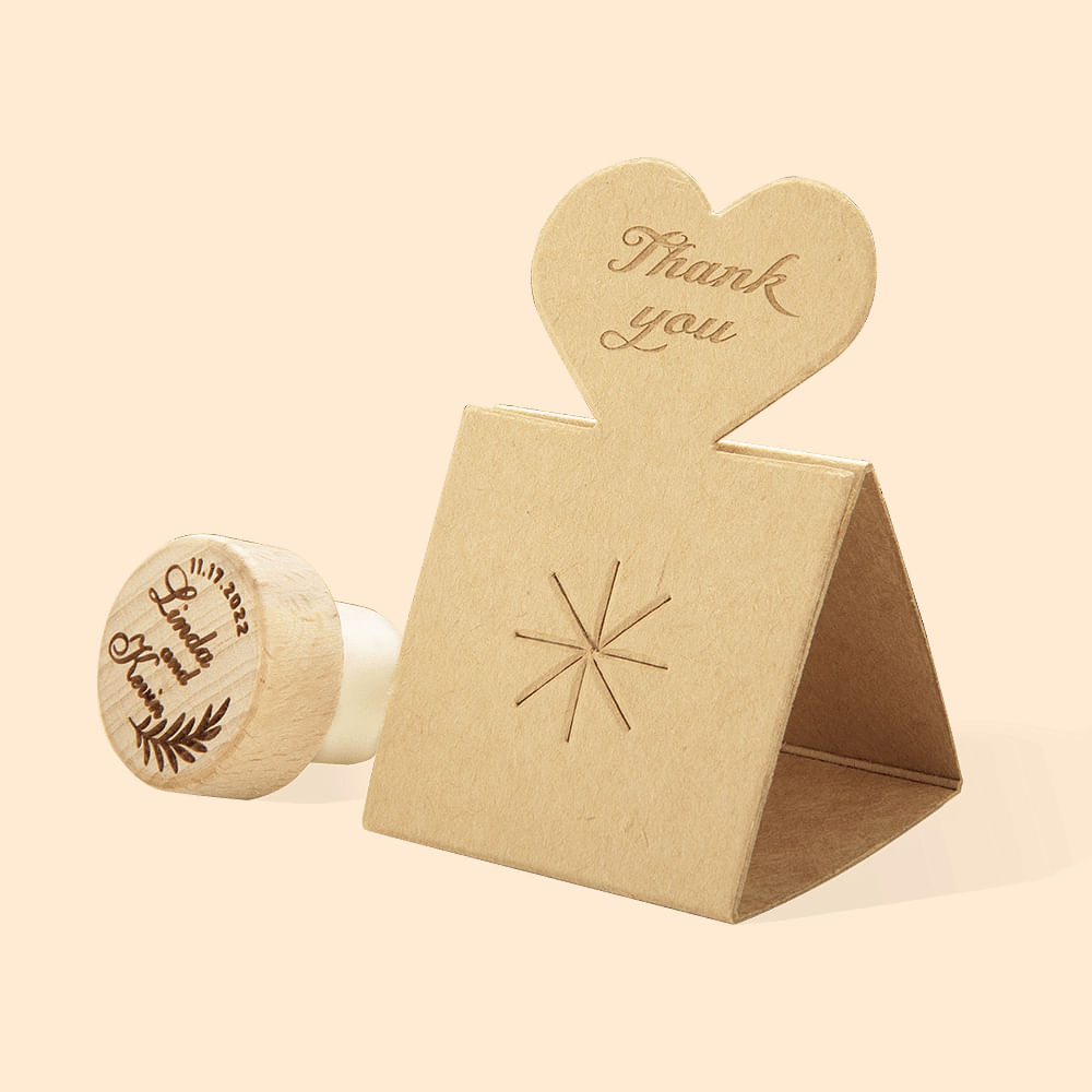 Personalized Wood Wine Cork Stopper with Pop-up Stopper Stand Card - CALLIE