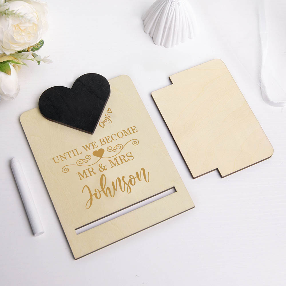 Personalized Wooden Wedding Countdown Stand Desk Decorations - CALLIE
