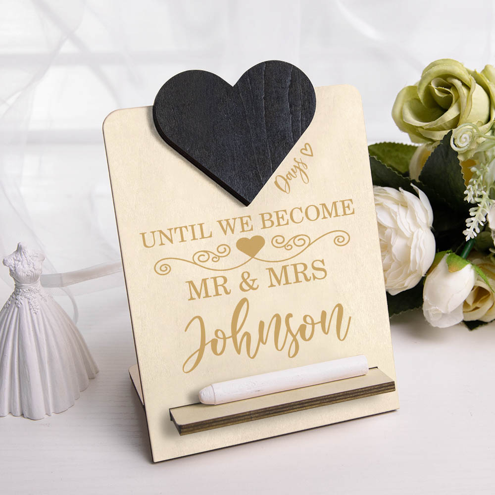 Personalized Wooden Wedding Countdown Stand Desk Decorations - CALLIE