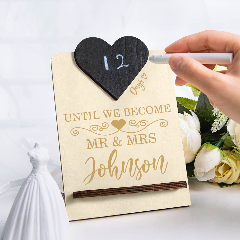 Personalized Wooden Wedding Countdown Stand Desk Decorations - CALLIE