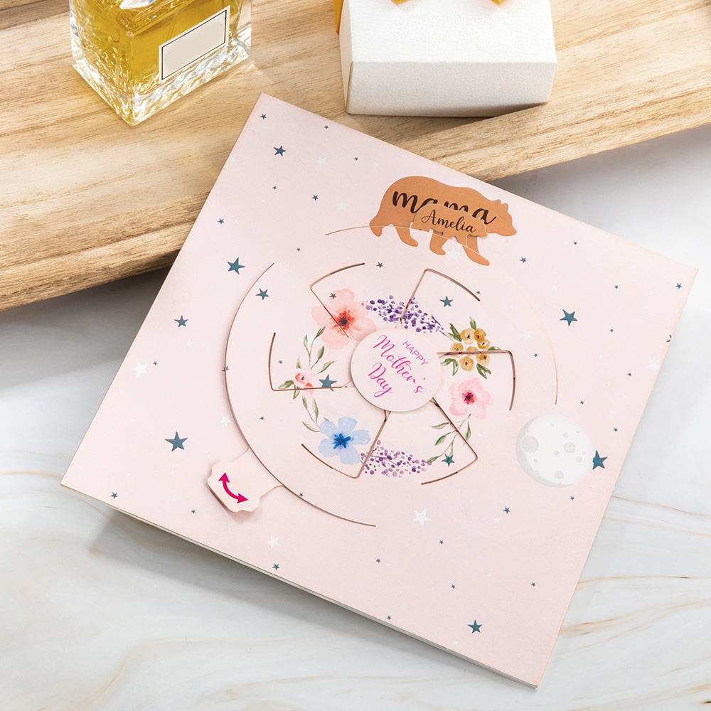 Personalized Greeting Card for Mom I love you to the Moon and back - CALLIE