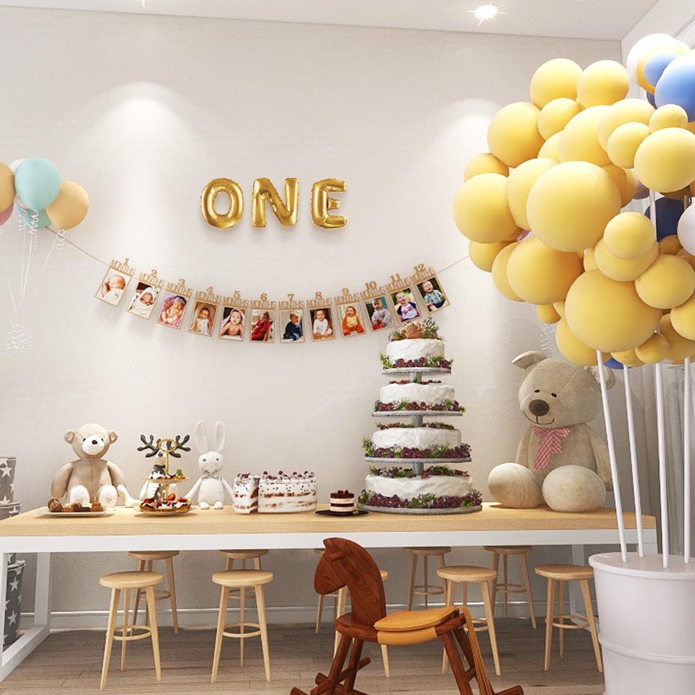 First Birthday Photo Banner, Photo Banner, One Year Photo Banner ...