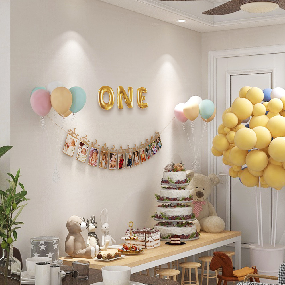 First Birthday Photo Banner, Photo Banner, One Year Photo Banner ...