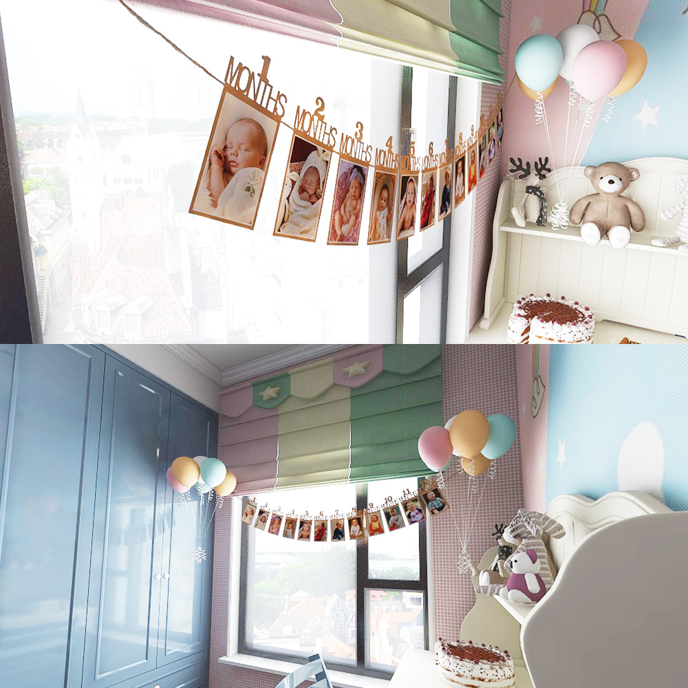First Birthday Photo Banner, Photo Banner, One Year Photo Banner ...