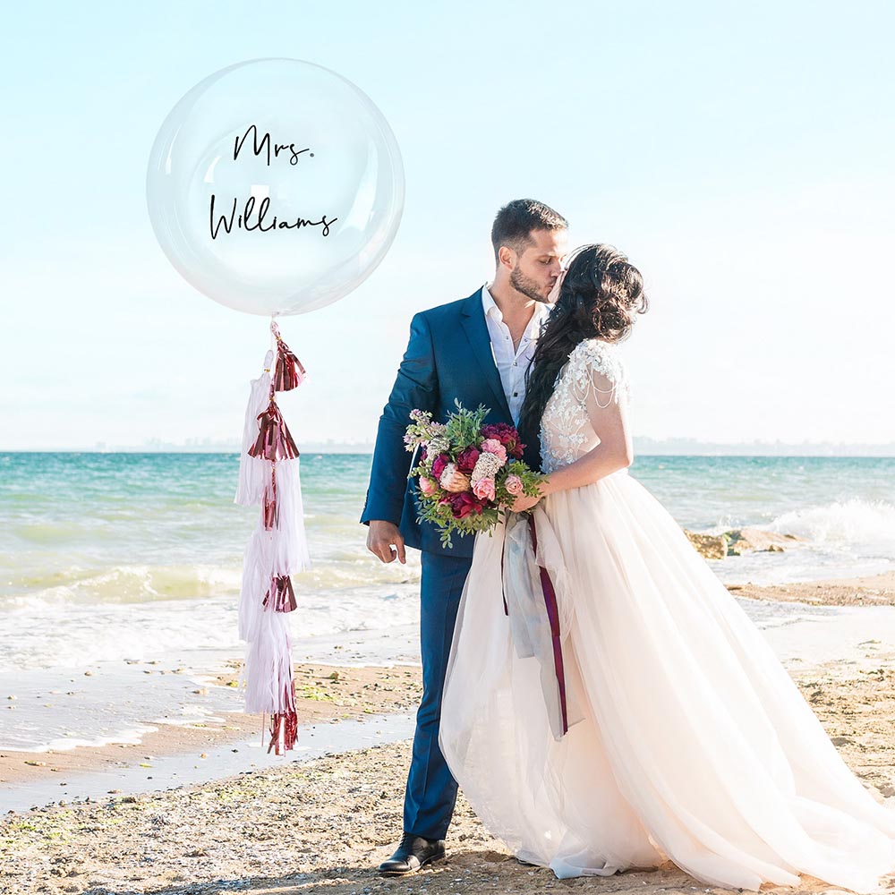 Personalized Clear Balloons With Name Decal and Tassel Decorations for ...