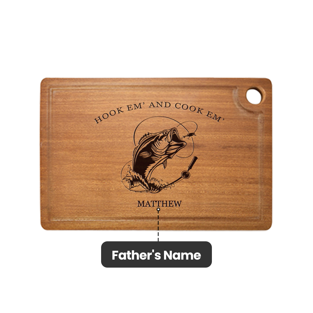 Personalized Laser Engraved Wooden Cutting Board for Best Father's Day ...