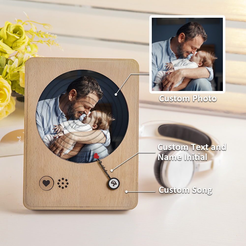 Personalized Photo Album Music Record Player for father, Gifts for ...