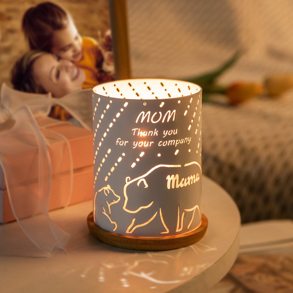 Personalized Mama Bear Metal Candle Holder Gift for Mother - CALLIE