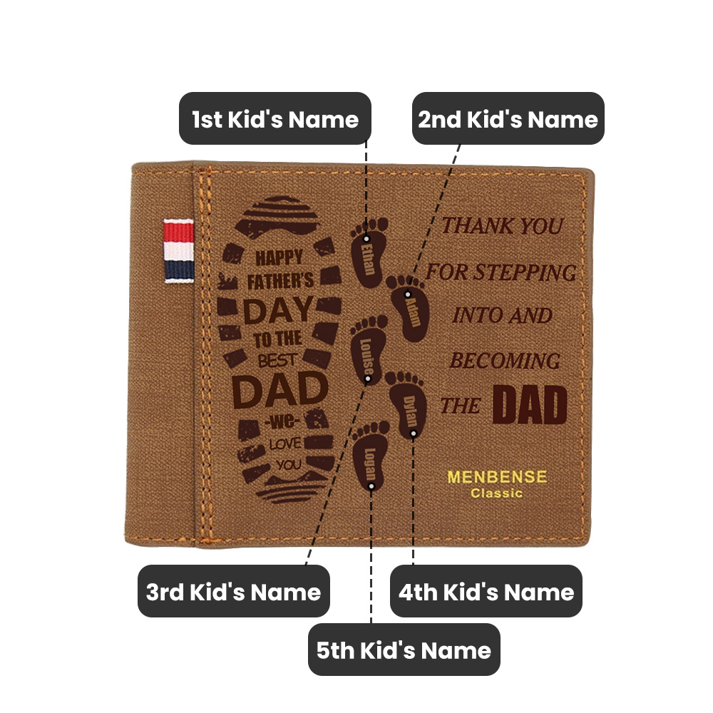 Personalized Father's Day Footprint Wallet - CALLIE