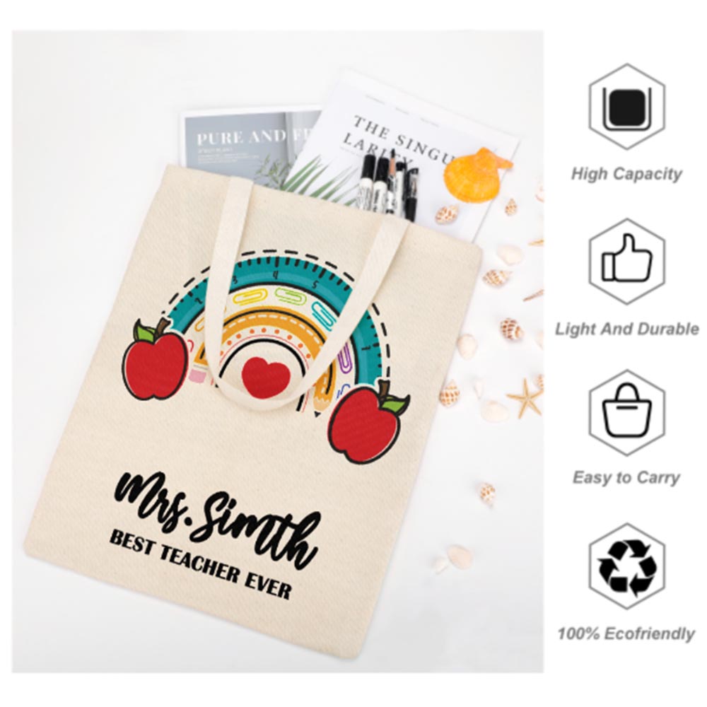 Personalized Teacher's Appreciation Canvas Tote Bags - CALLIE