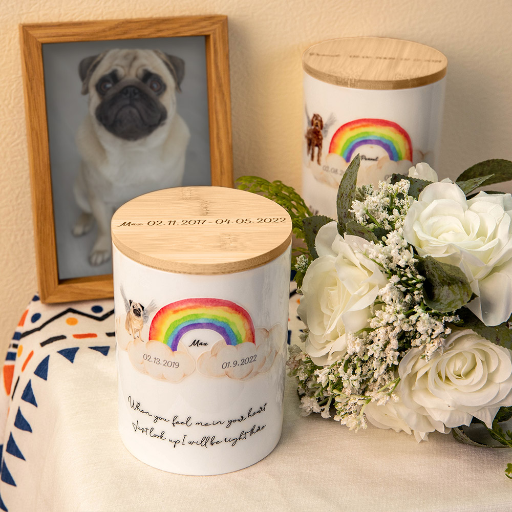 Personalized Rainbow Bridge Pet Urn - CALLIE