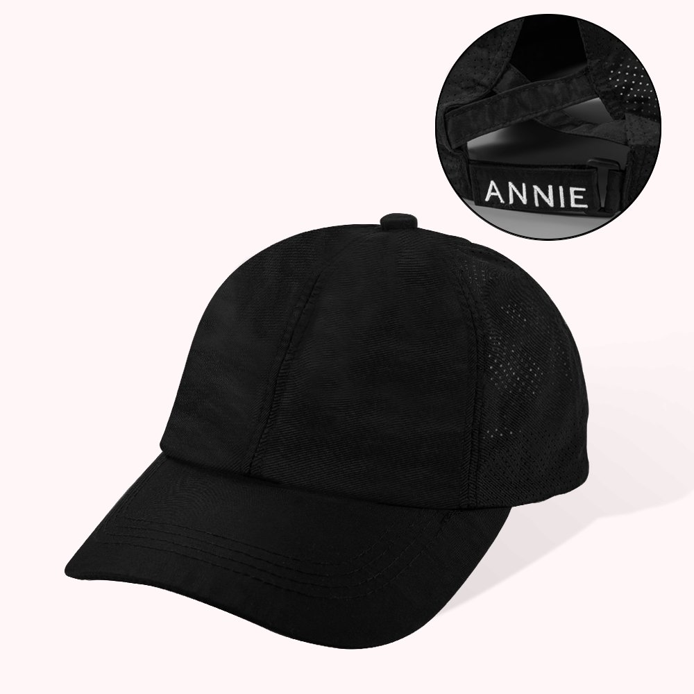 Personalised Adjustable Embroidery High Ponytail Cap Gift for Her - CALLIE