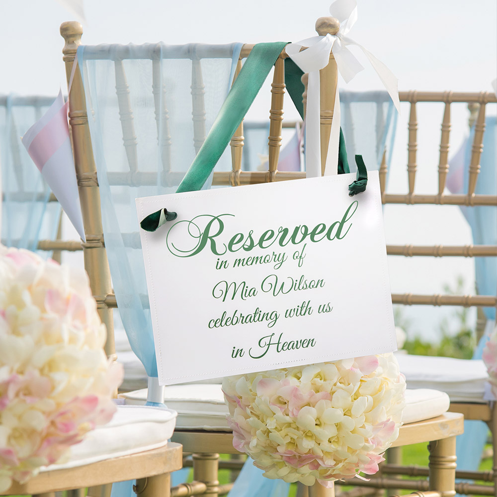 Personalized Memorial Seat Sign for Wedding - CALLIE