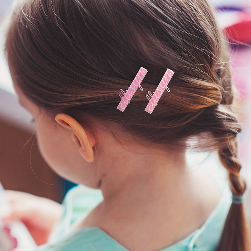 Personalized Acrylic Name Hair Clips Set of 3 - CALLIE