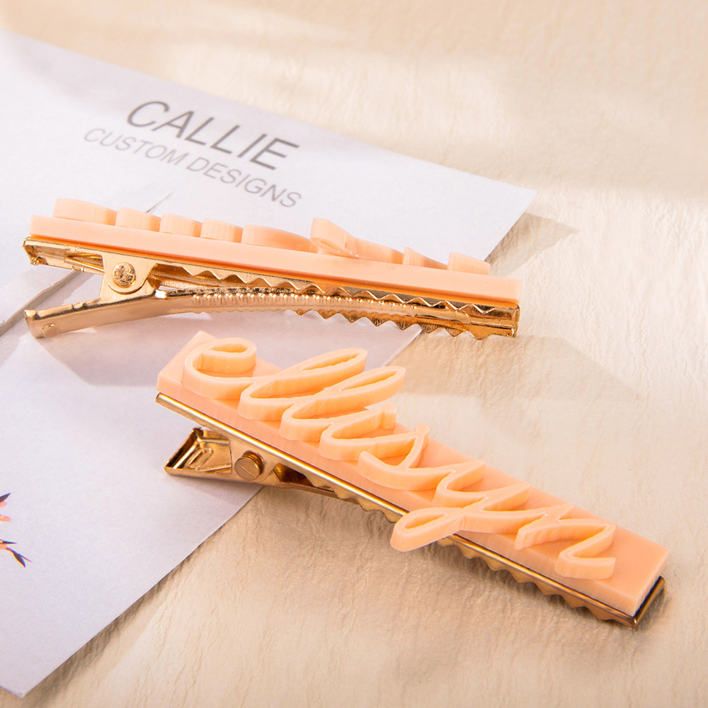 Personalized Acrylic Name Hair Clips Set of 3 - CALLIE